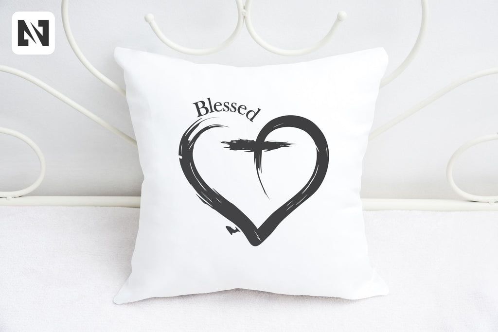 A Blessed Svg Vector File -Blessed Svg, Heart Svg, Cross Svg - So Fontsy