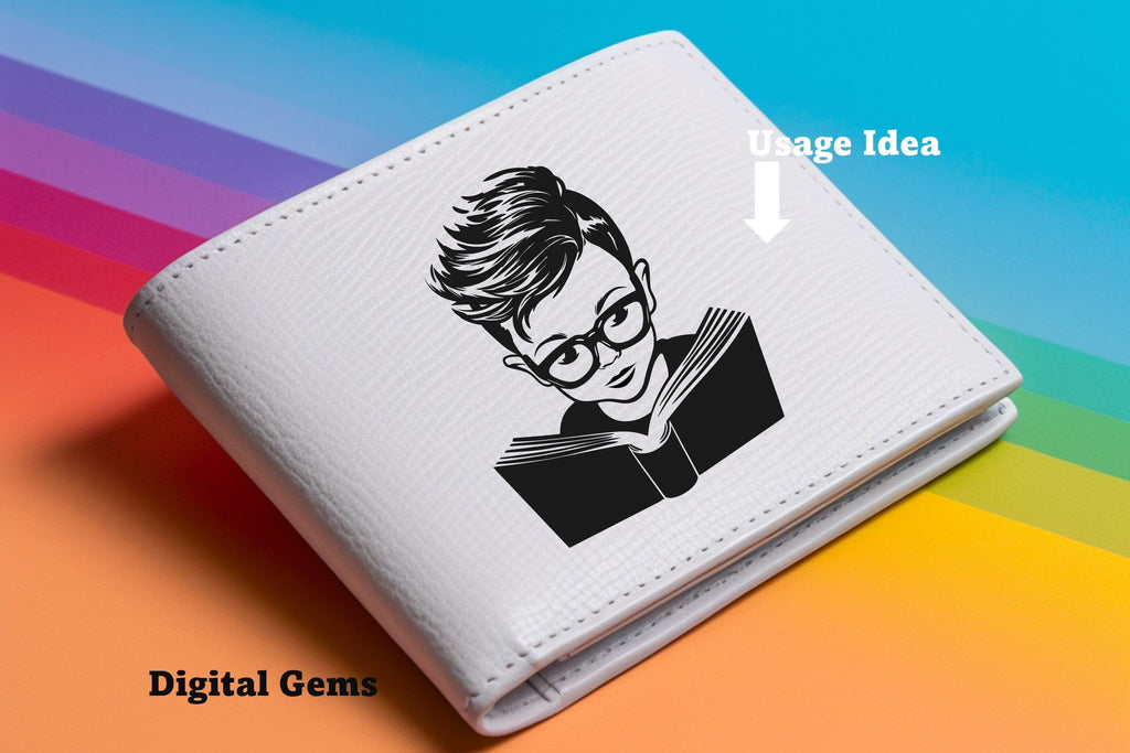 A boy reading SVG File. - So Fontsy