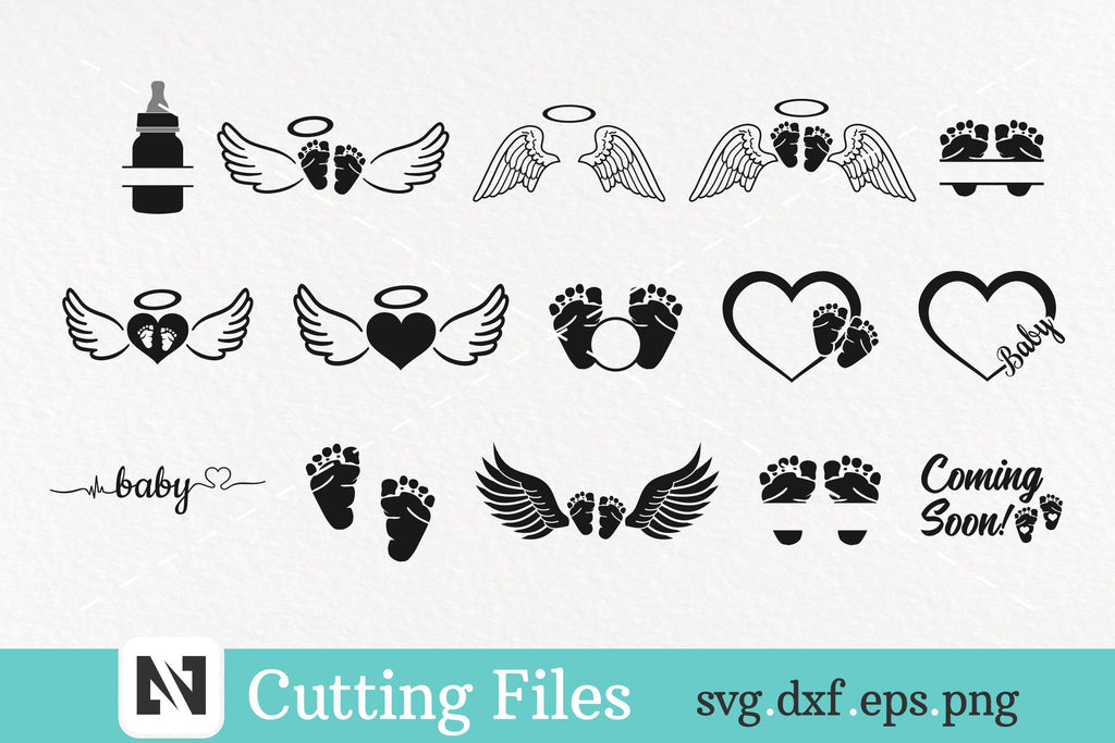 A Bundle of 15 Baby Svg Vector Files - Baby Svg, Toddler Svg - So Fontsy