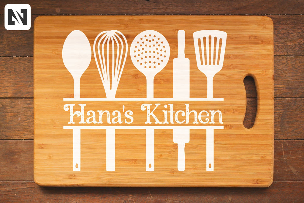A Bundle of 6 Kitchen Monogram Svg Vector Files -Kitchen Svg - So Fontsy