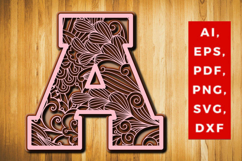 A Layered Floral Alphabet SVG cut file - So Fontsy