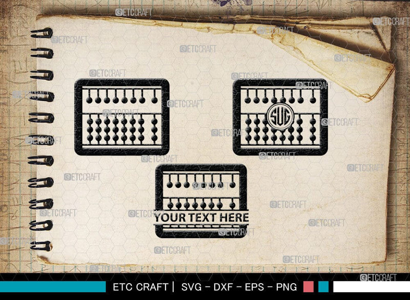 Abacus Monogram, Abacus Silhouette, Abacus SVG Cut Files, Mathematics ...