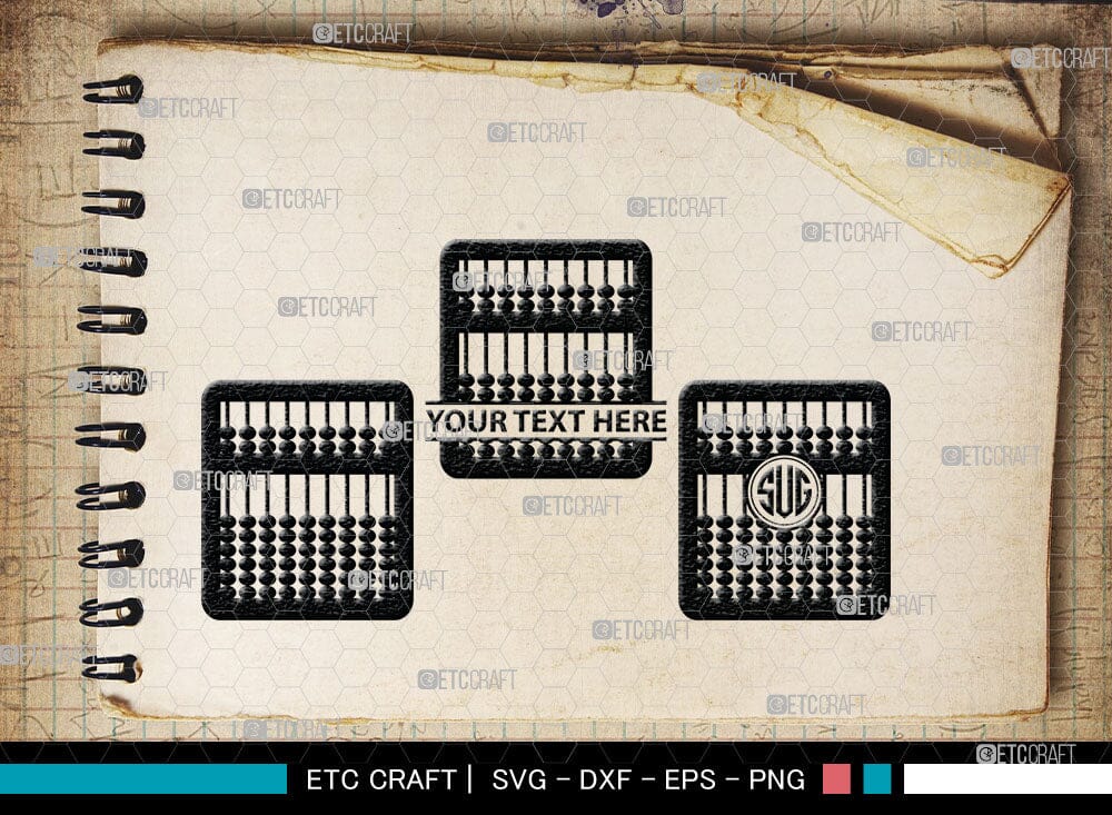 Abacus Monogram, Abacus Silhouette, Abacus SVG Cut Files, Mathematics ...