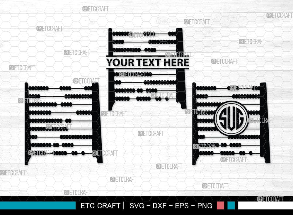 Abacus Monogram, Abacus Silhouette, Abacus SVG Cut Files, Mathematics ...