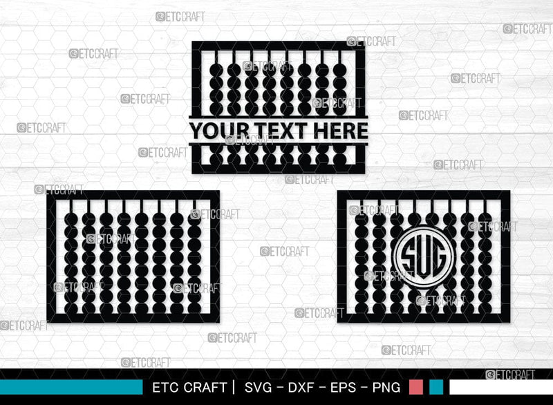 Abacus Monogram, Abacus Silhouette, Abacus SVG Cut Files, Mathematics ...