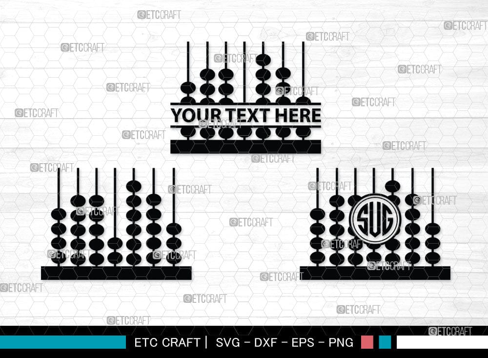 Abacus Monogram, Abacus Silhouette, Abacus SVG Cut Files, Mathematics ...