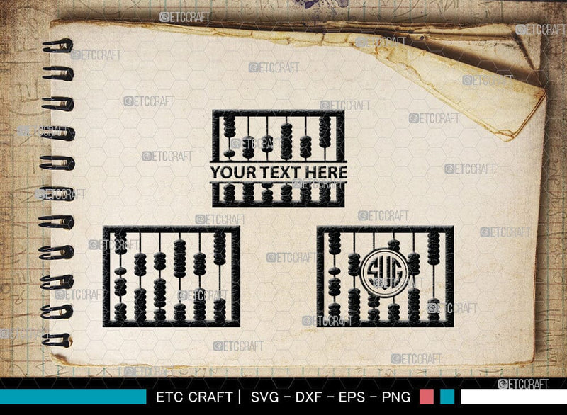Abacus Monogram, Abacus Silhouette, Abacus SVG Cut Files, Mathematics ...