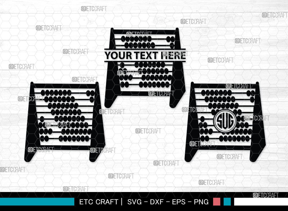 Abacus Monogram, Abacus Silhouette, Abacus SVG Cut Files, Mathematics ...