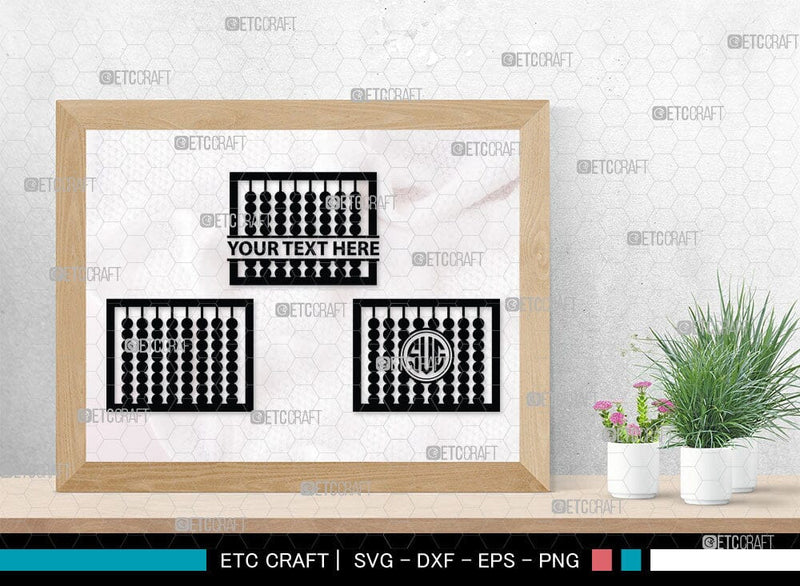 Abacus Monogram, Abacus Silhouette, Abacus SVG Cut Files, Mathematics ...