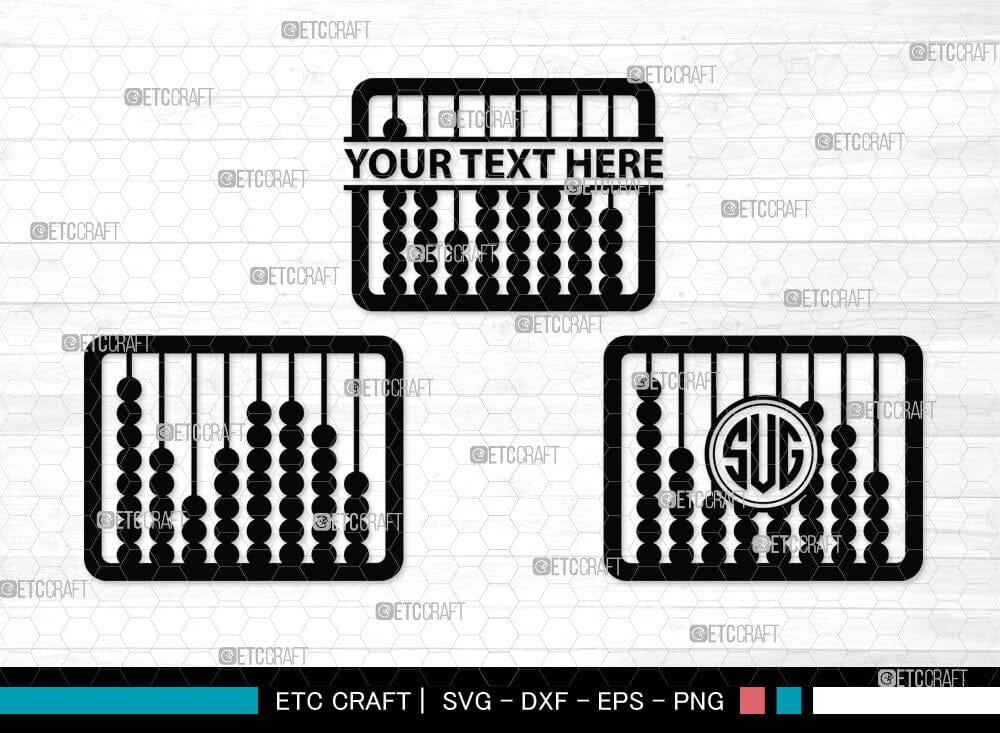 Abacus Monogram, Abacus Silhouette, Abacus SVG Cut Files, Mathematics ...