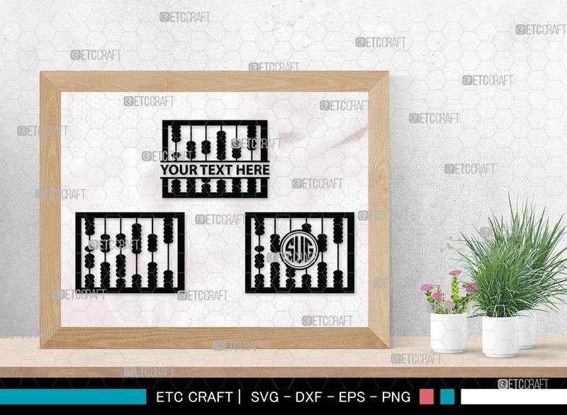 Abacus Monogram, Abacus Silhouette, Abacus SVG Cut Files, Mathematics ...