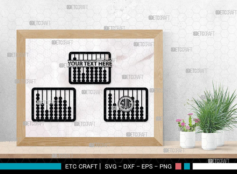 Abacus Monogram, Abacus Silhouette, Abacus SVG Cut Files, Mathematics ...
