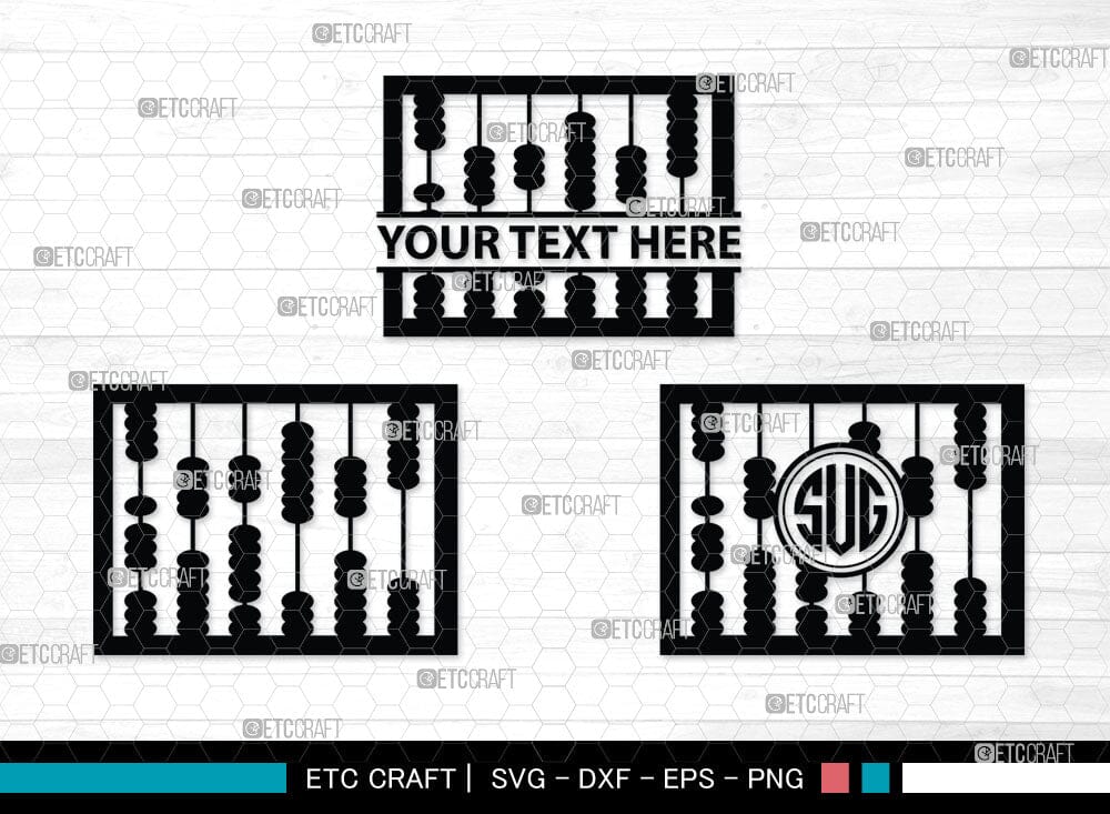 Abacus Monogram, Abacus Silhouette, Abacus SVG Cut Files, Mathematics ...