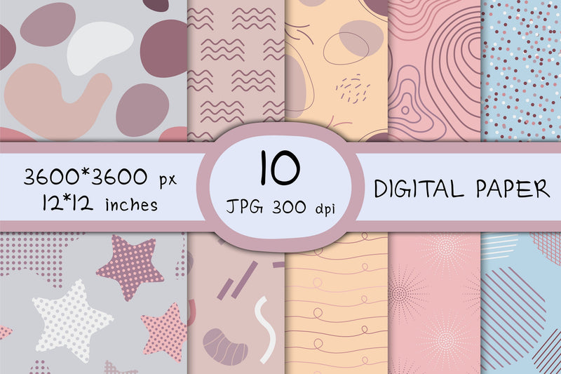 Abstract Digital Paper Pack | JPG Patterns collection - So Fontsy