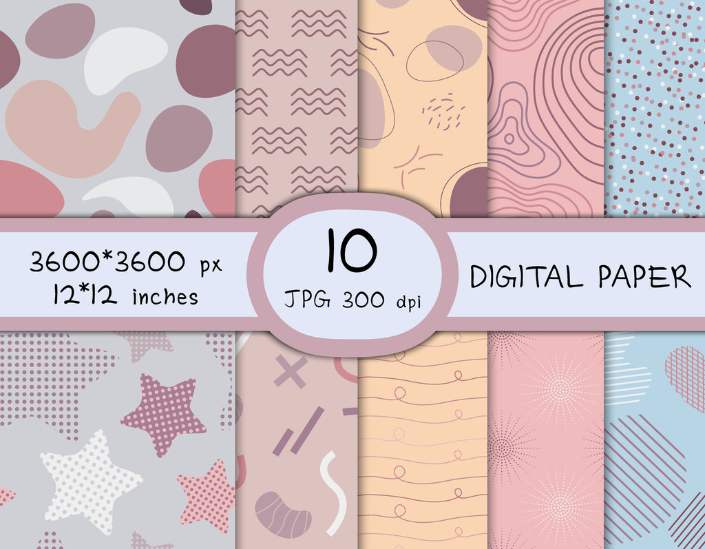 Abstract Digital Paper Pack | JPG Patterns collection - So Fontsy