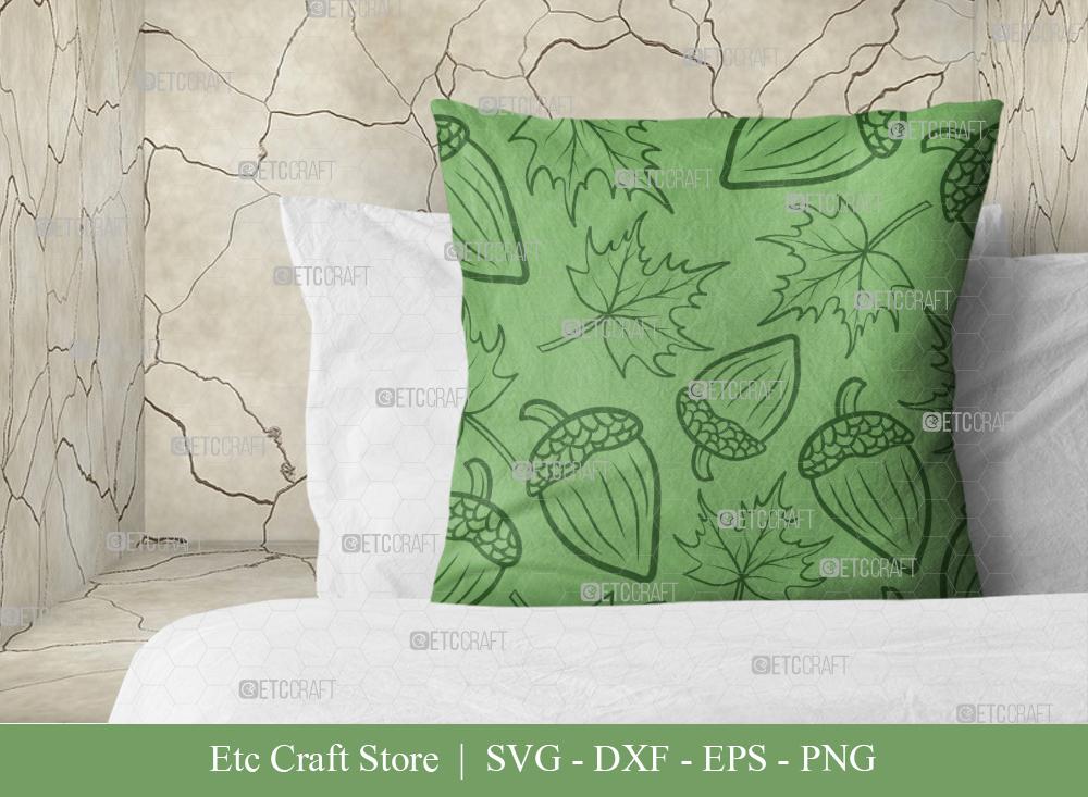 Acorn Pattern SVG Cut File | Acorn With Leaves Pattern | Seamless ...
