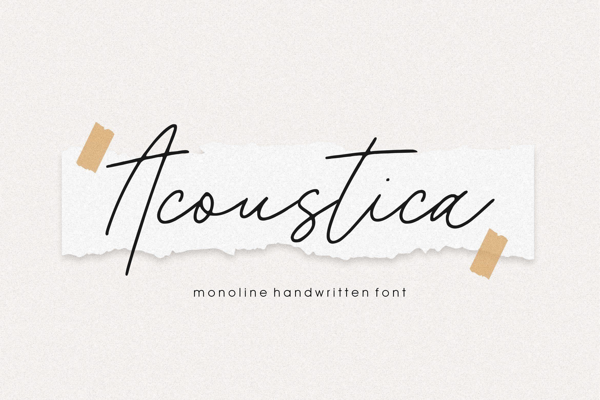 Acoustica Monoline Handwritten Font - So Fontsy