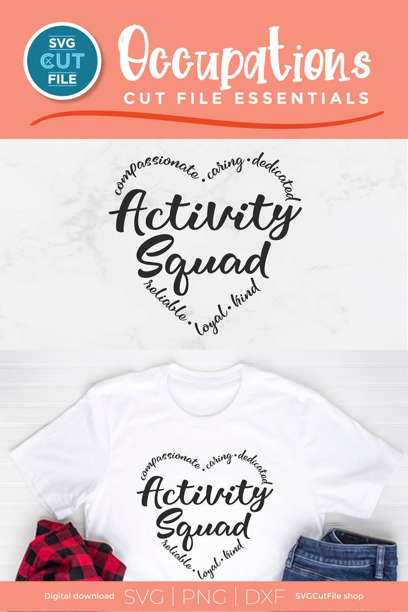 Activity Squad SVG with heart - So Fontsy