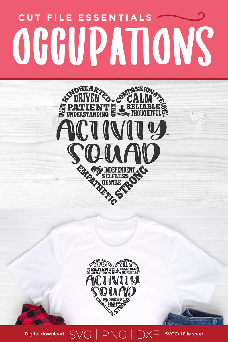 Activity Squad SVG with Subway Art Heart - So Fontsy