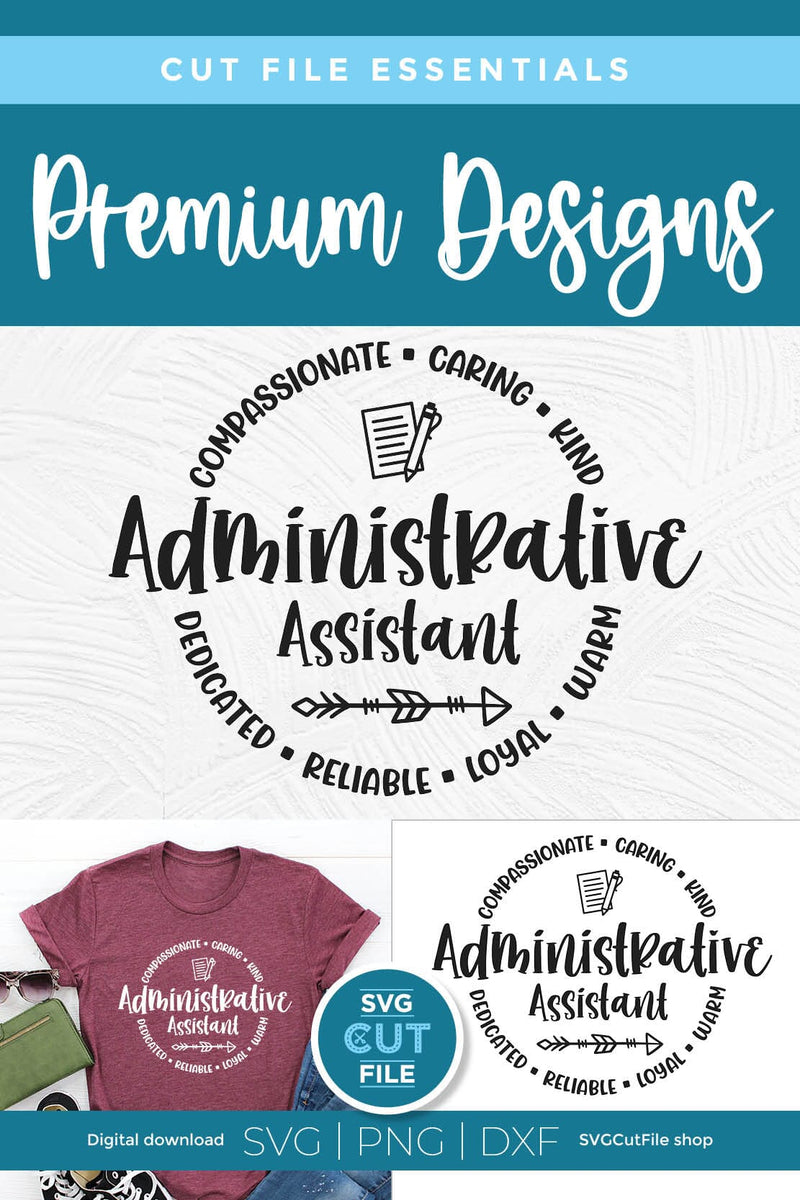 Administrative assistant svg - an admin round circle svg for men or ...
