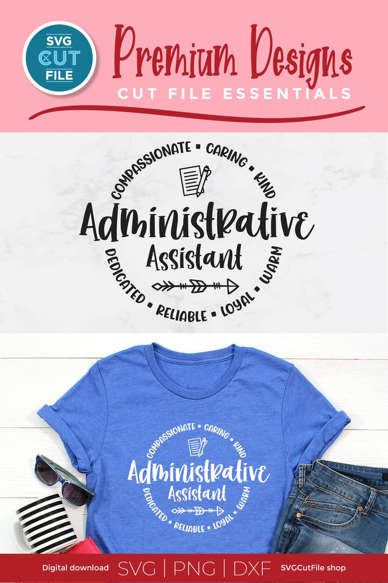 Administrative assistant svg - an admin round circle svg for men or ...