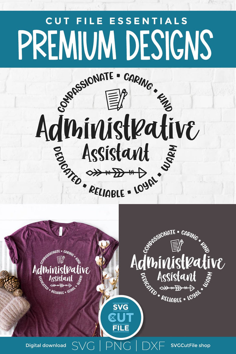 Administrative assistant svg - an admin round circle svg for men or ...