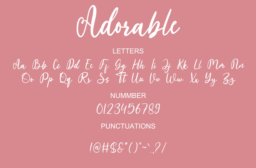 Adorable - Handwritten font - So Fontsy