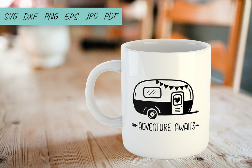 Adventure Awaits Camper SVG, Camping SVG, Files for Cricut - So Fontsy