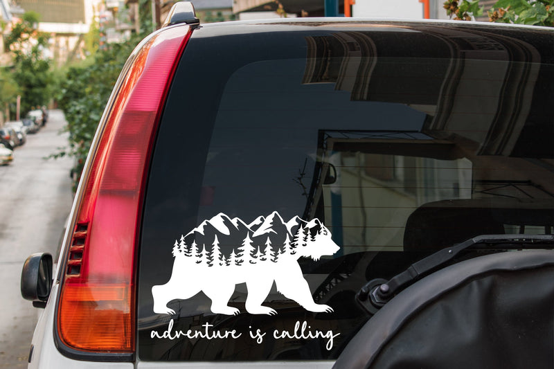 Adventure svg, mountain svg, bear silhouette and quote - So Fontsy