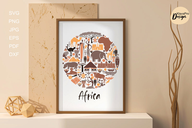 Africa vintage design - SVG DXF PNG for cutting and sublimation - So Fontsy