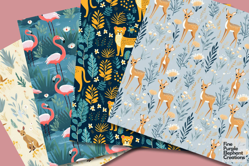 African Safari Animals Pattern - So Fontsy