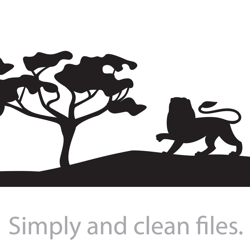 African Savannah landscape. Cut files for Cricut (eps, svg, pdf, png ...