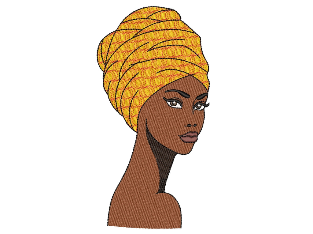 African Woman Embroidery Design, 5 sizes - So Fontsy