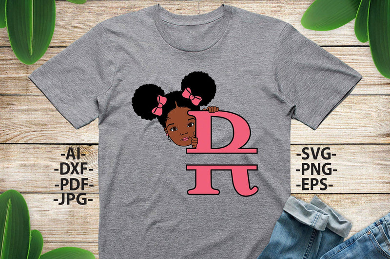 Afro Girl Svg Letter R, Alphabet Name Svg, Peeking girl Svg, Split ...
