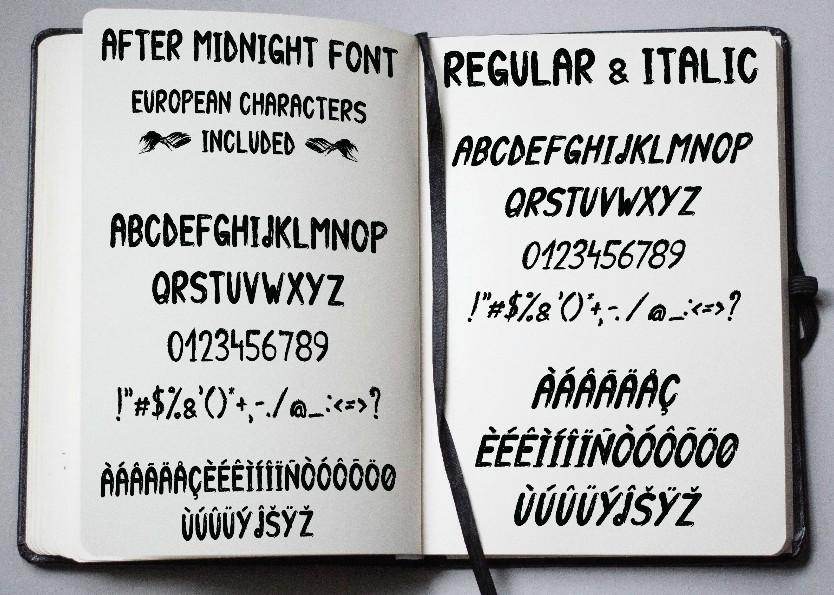 After Midnight Typeface - Regular & Italic Font - So Fontsy