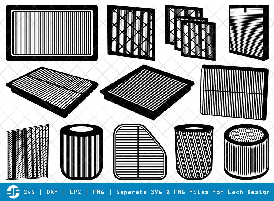 Air Filter SVG Cut Files | Ac Filter | Silhouette Bundle - So Fontsy
