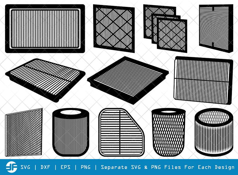 Air Filter SVG Cut Files | Ac Filter | Silhouette Bundle - So Fontsy