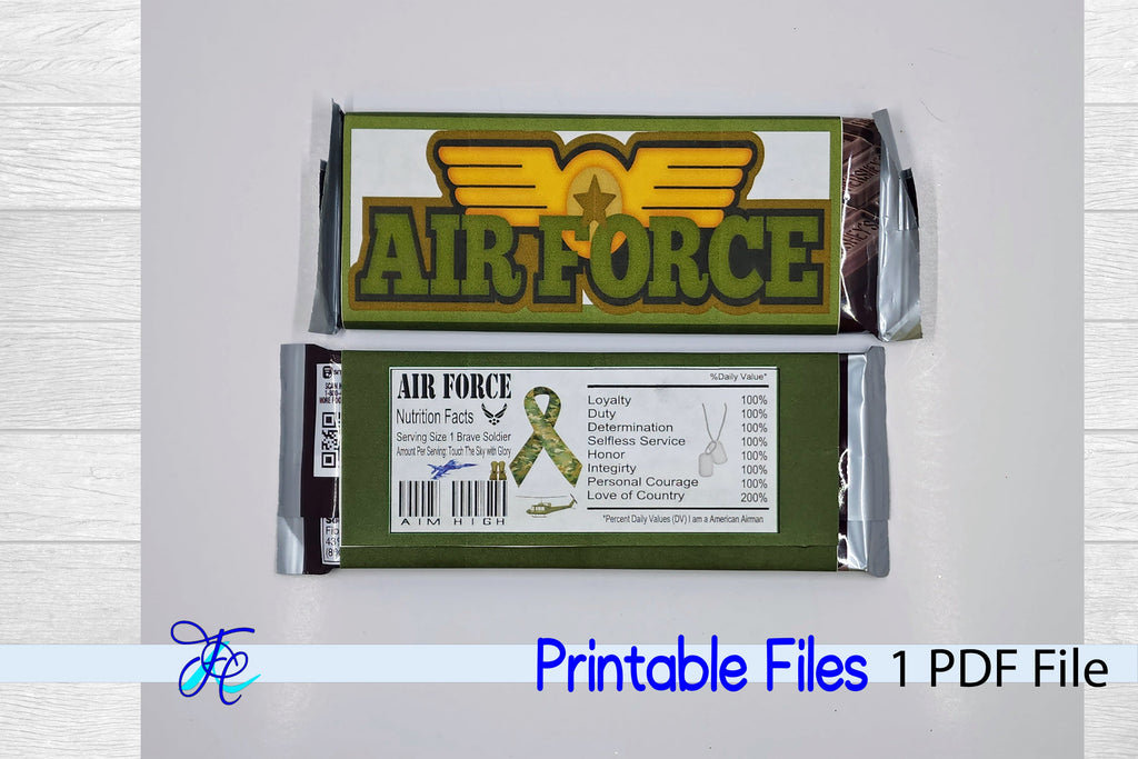 Air Force Candy Bar Wrapper - So Fontsy