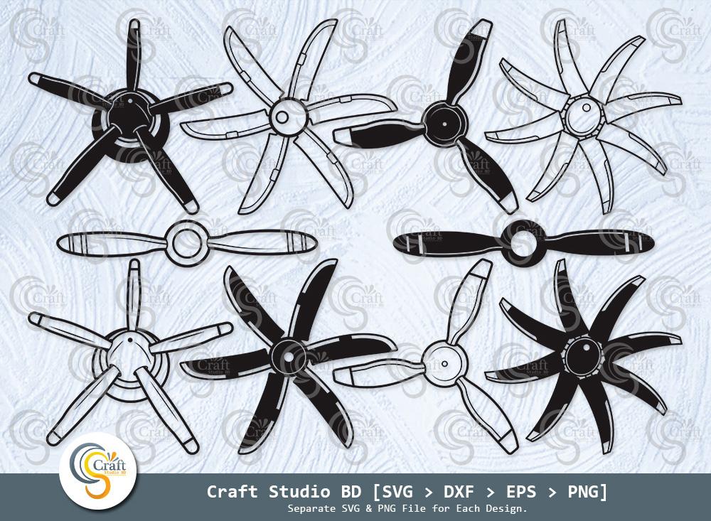 Aircraft Propeller Silhouette, Propeller Svg, Airplane Propeller Svg ...