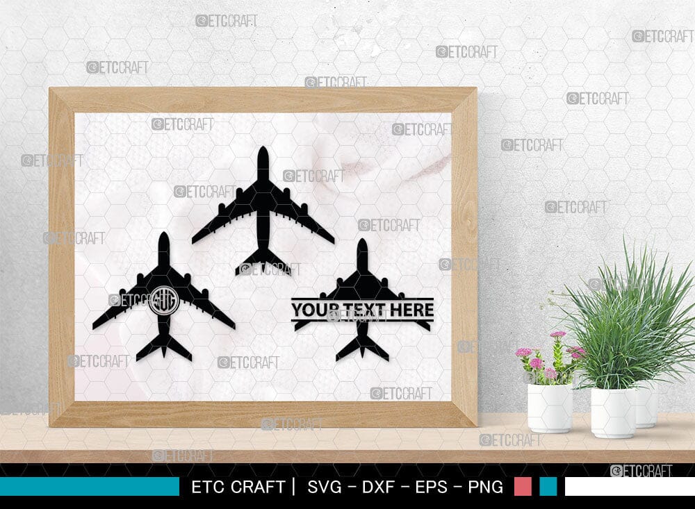 Airplane Monogram, Airplane Silhouette, Airplane SVG, Plane Svg, Air ...