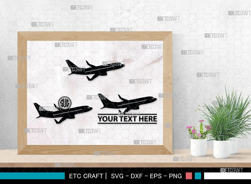 Airplane Monogram, Airplane Silhouette, Airplane SVG, Plane Svg, Air ...