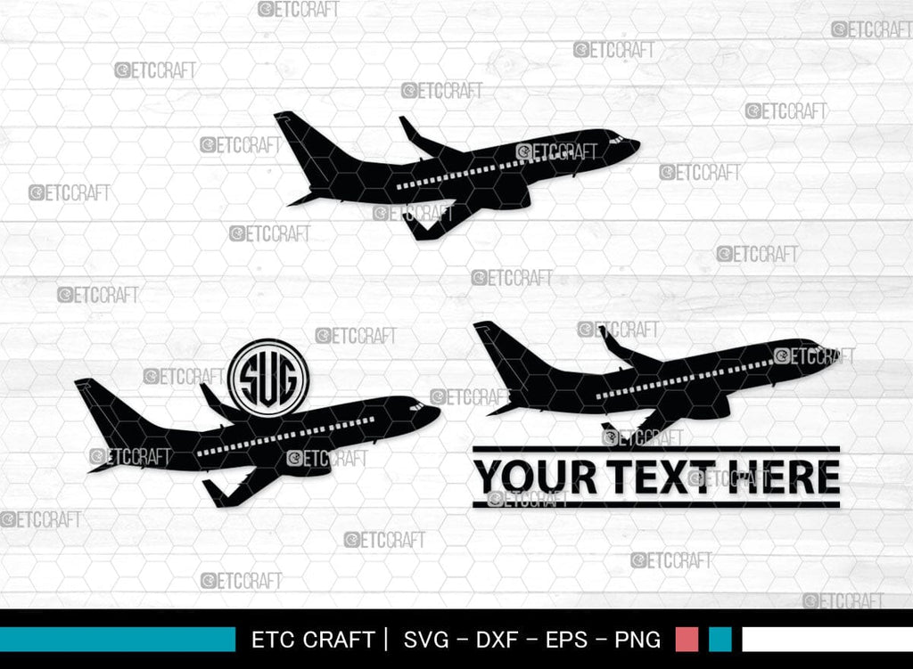 Airplane Monogram, Airplane Silhouette, Airplane SVG, Plane Svg, Air ...