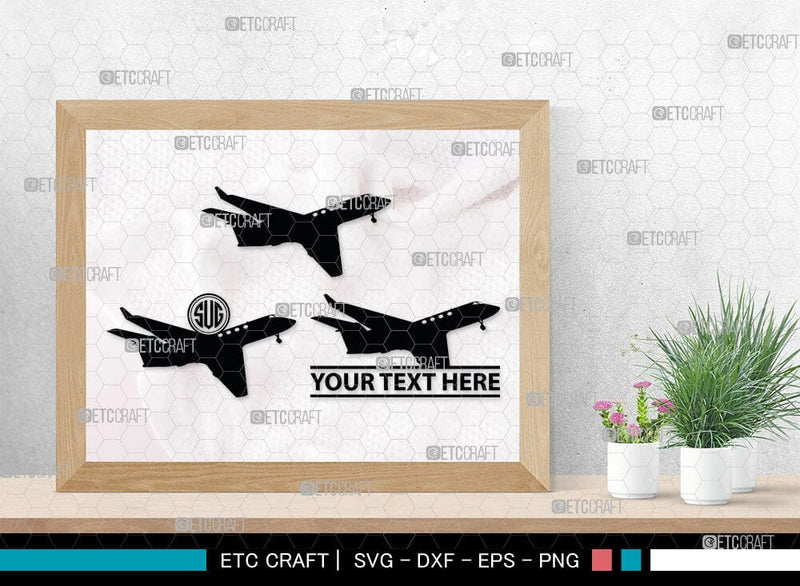 Airplane Monogram, Airplane Silhouette, Airplane SVG, Plane Svg, Air ...