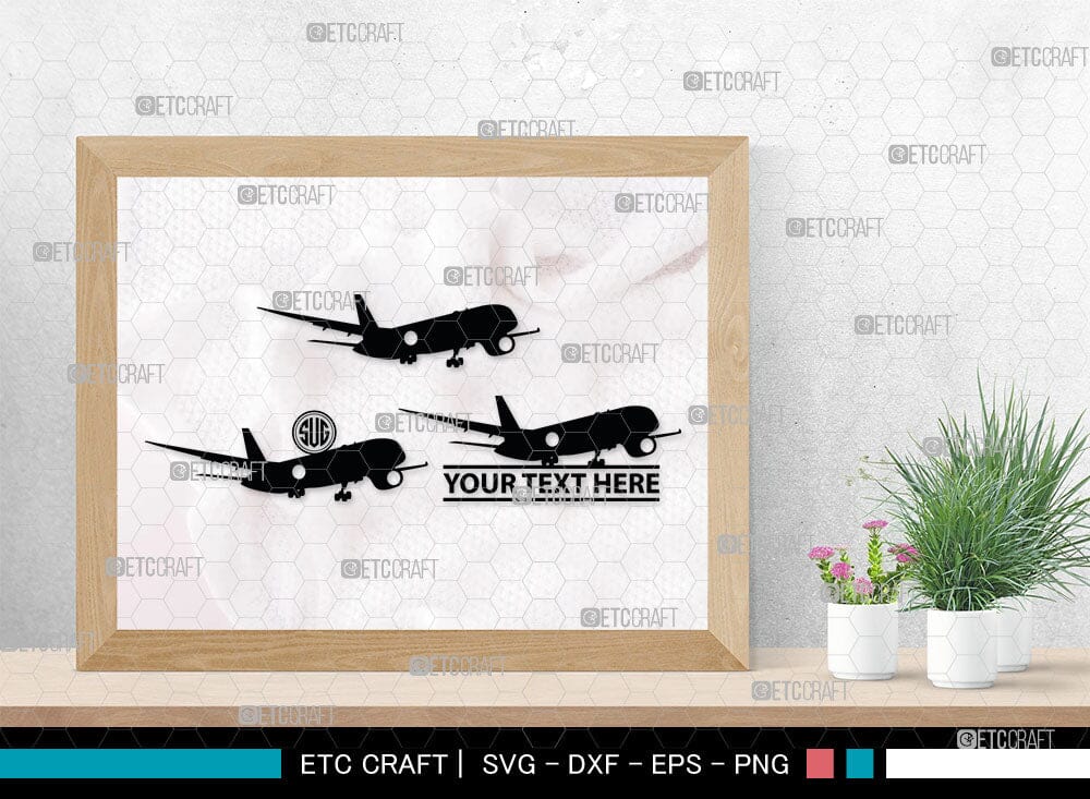 Airplane Monogram, Airplane Silhouette, Airplane SVG, Plane Svg, Air ...