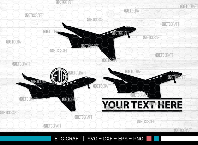 Airplane Monogram, Airplane Silhouette, Airplane SVG, Plane Svg, Air ...