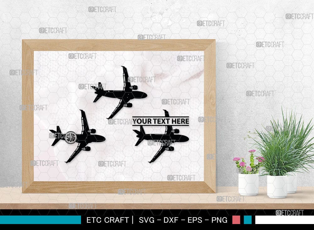 Airplane Monogram, Airplane Silhouette, Airplane SVG, Plane Svg, Air ...