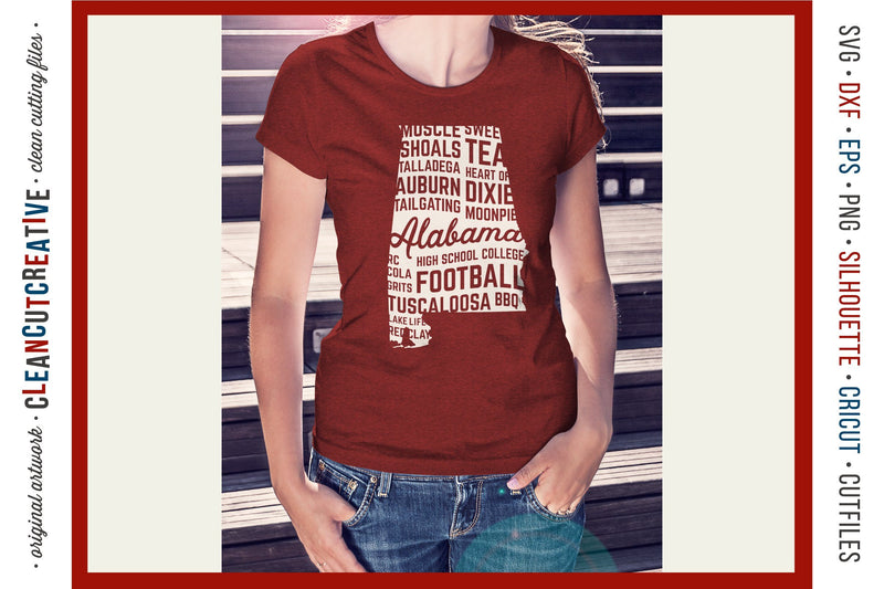 Alabama State design - Word Art SVG file - So Fontsy