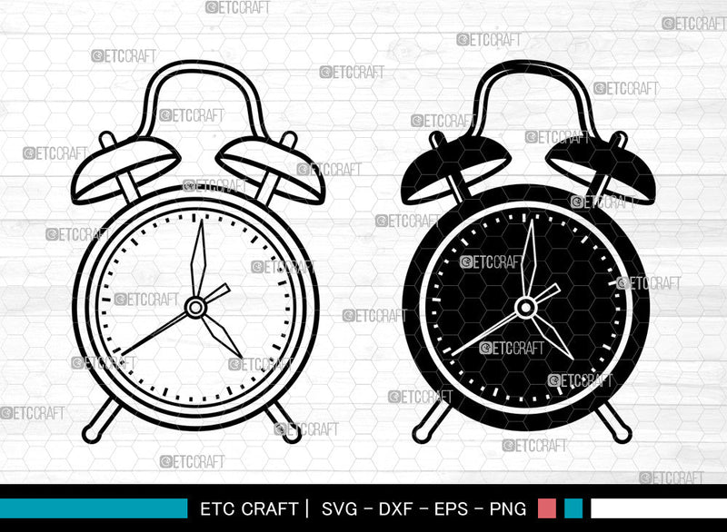 Alarm Clock SVG, Clock Svg, Morning Clock Svg, Retro Clock Svg, Alarm ...