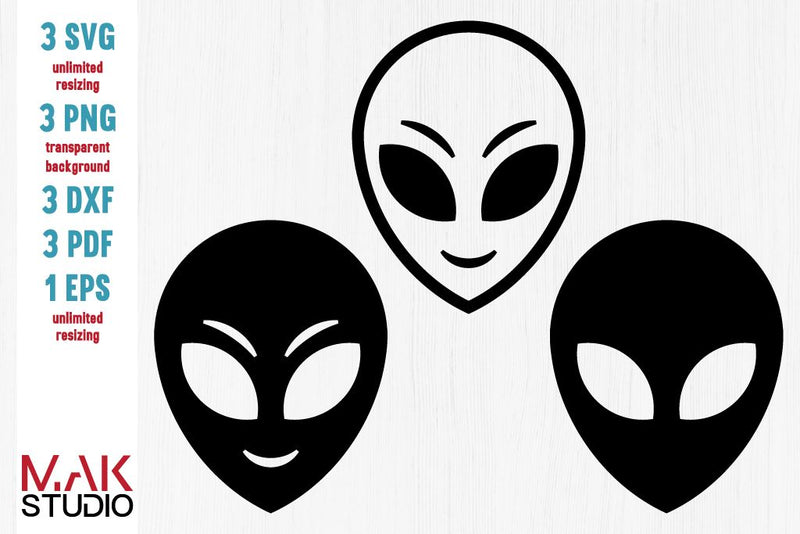 Alien head svg, Alien head dxf files, Alien head cut files, Alien head ...