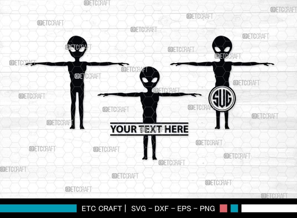 Alien Monogram, Alien Silhouette, Alien SVG, Ufo Svg, Alien Face Svg ...
